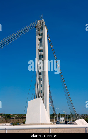 Elche Alicante Bimilenario suspension bridge over Vinalopo river Spain ...