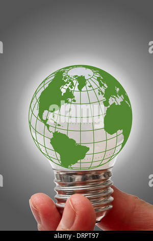 Light Bulb with Earth Globe Isolated Stock Photo: 177691524 - Alamy
