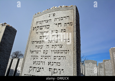 The headstone of Rebbetzin Chaya Mushka, the wife of the Lubavitch ...