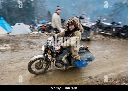 Thurmansbang, Germany. 31st Jan, 2014. Participants drive their ...