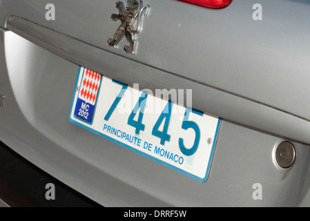 Monaco plate number, Europe Stock Photo - Alamy