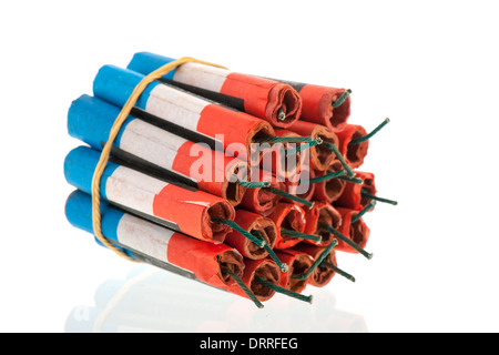 Firework crackers in red white and blue isolated Stock Photo - Alamy