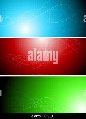 Set of abstract wavy banners Stock Photo - Alamy