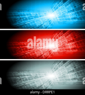 Set of abstract tech banners Stock Photo - Alamy