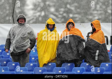Spectators wait for the start of the World Cup Group I soccer match ...