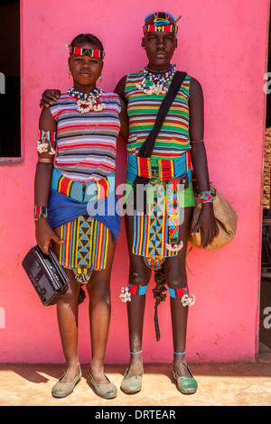 Girl from the Benna tribe, Omo valley, South Ethiopia, Africa Stock ...