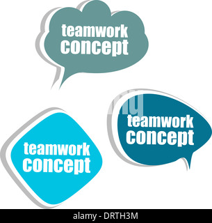 teamwork concept. Set of stickers, labels, tags. Template for ...