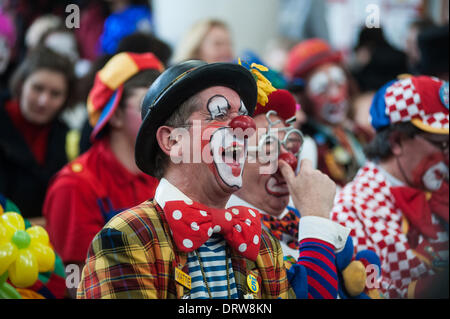 Clowns gather at Holy Trinity Church in Dalston, east London, attending ...