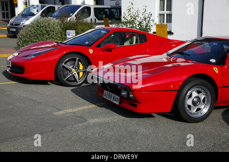 RED FERRARI 288 GTO & 458 CARS MOUNT MURRAY ISLE OF MAN 11 October 2013 ...