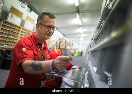 Royal Mail postal workers at Preston Mail Centre Stock Photo - Alamy