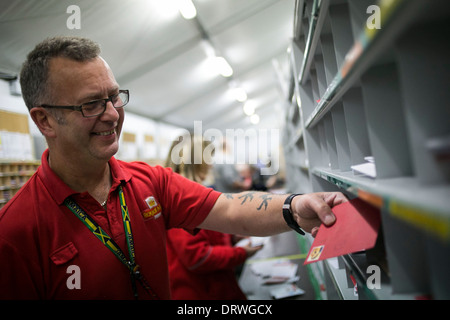 Royal Mail postal workers at Preston Mail Centre Stock Photo - Alamy