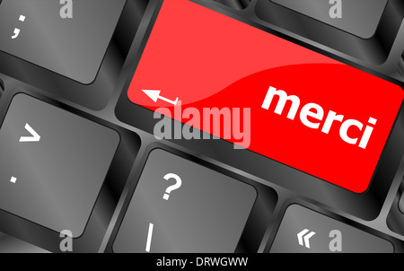 merci word on computer keyboard key Stock Photo - Alamy