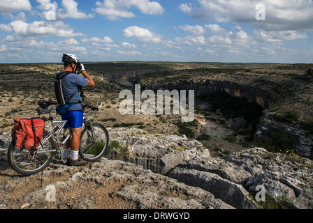 Mike Vining mountain biking Canyon Rim Trail Seminole Canyon State Park ...