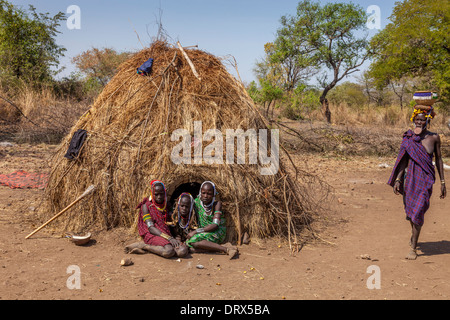 Mursi Tribe boys of Omo Valley, Ethiopia Stock Photo - Alamy