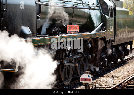 Steam Engine "Eddystone" at Corfe village railway station. Swanage ...