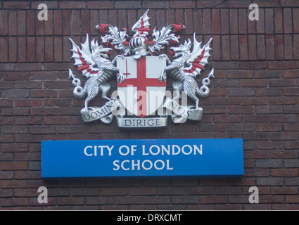 City of London school sign on red bricks wall in London Stock Photo - Alamy