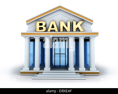 Building and sign bank (done in 3d Stock Photo - Alamy