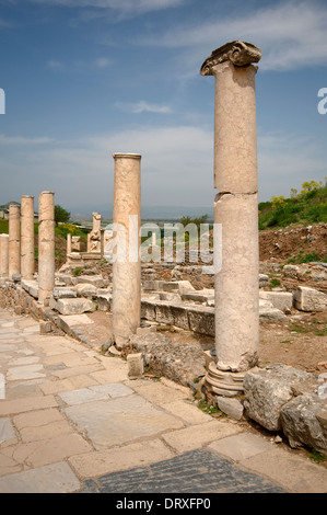 ASIA, Turkey, Ephesus, Colonnade on Curetes Way (1st Century BC Stock ...
