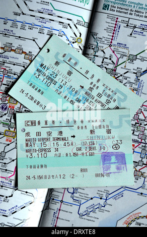train ticket on the JR train network map Stock Photo - Alamy