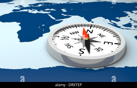 3D model of blue compass on white background Stock Photo - Alamy