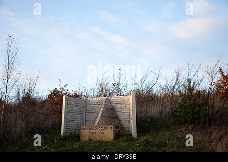 A Monument to the Shirebrook Colliery with dates Stock Photo - Alamy