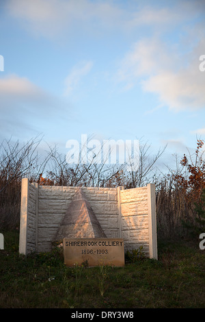 A Monument to the Shirebrook Colliery with dates Stock Photo - Alamy