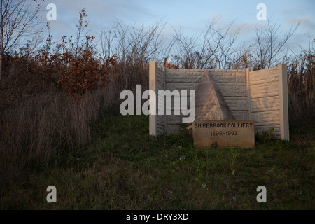 A Monument to the Shirebrook Colliery with dates Stock Photo - Alamy