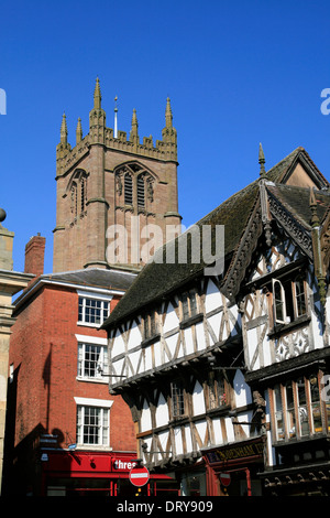 Ludlow architecture in Broad Street, Shropshire, England, UK Stock ...
