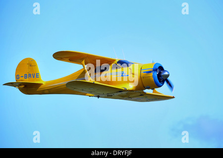 Beechcraft Model 17S Staggerwing biplane aircraft flying at the UK ...
