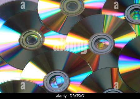 Colorful CD stack background Stock Photo - Alamy