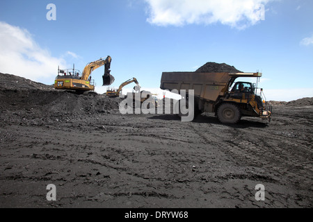 Heavy machinery working at the Stockton mine, New Zealand Stock Photo ...