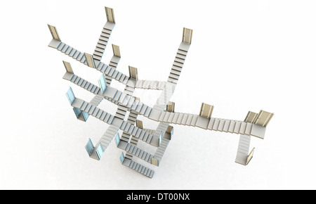 stairs maze isolated on white background Stock Photo - Alamy