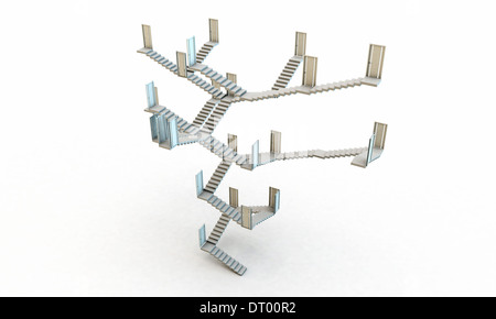 stairs maze isolated on white background Stock Photo - Alamy