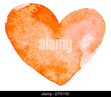 Watercolor painted red heart Stock Photo - Alamy