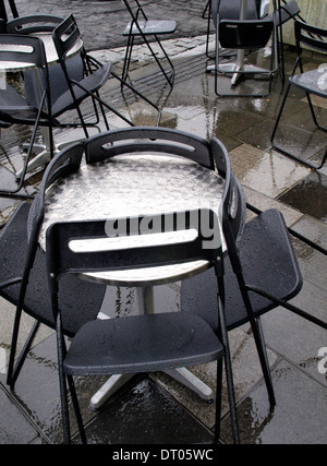 outside seating area in the rain at Industry City Sunset Park Brooklyn ...