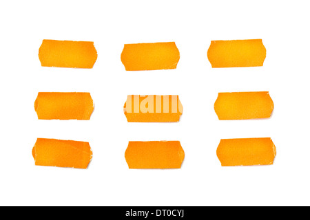 Orange sticky notes isolated on white Stock Photo - Alamy