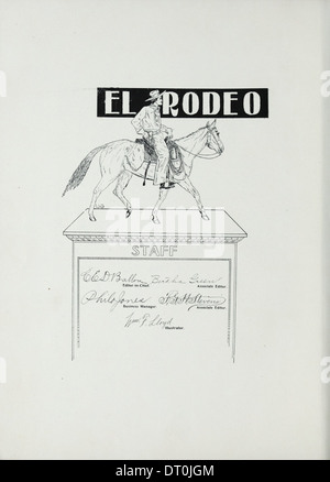 A photograph of El Rodeo from 1898, capturing a traditional rodeo event ...