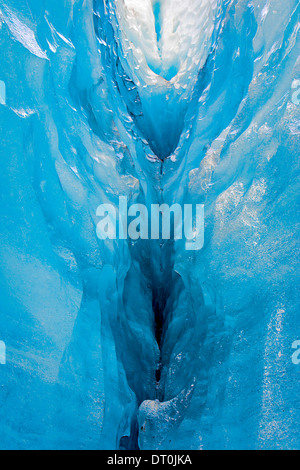 glacier cave blue ice crevice crevasse Franz Josef Glacier Westland NP ...