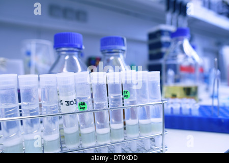 lab tools or work steps in a biological labor of research Stock Photo ...