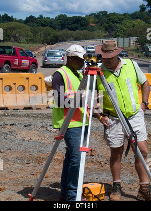 road construction civil engineers surveying infrastructure Stock Photo ...
