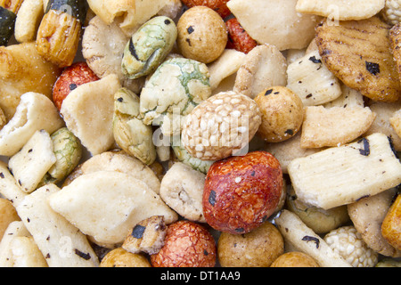 Traditional Japanese oriental rice crackers Stock Photo - Alamy