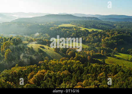 View from Hochstein near Dahn, Palatinate Forest, Rhineland-Palatinate ...