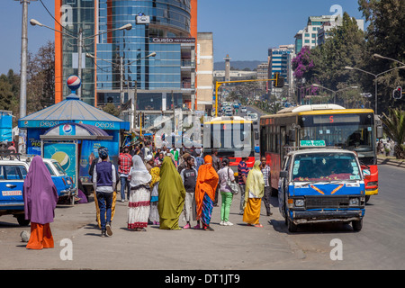 Public Bus, Churchill Avenue, Addis Ababa, Ethiopia Stock Photo ...