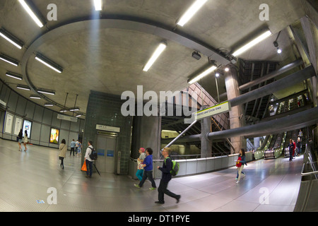 The interior of a London Underground Jubilee line train carriage Stock ...