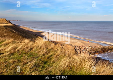 Mappleton beach, near Hornsea, East Riding, Yorkshire, England, showing ...