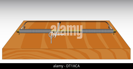 A traditional wood base and wire spring mouse trap Stock Photo - Alamy