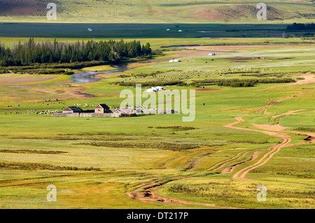 Valley of river Delgermoron in north Mongolia Stock Photo - Alamy