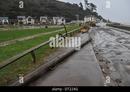 Cornwall, UK,Thursday 06th Feb 2014 The sea front street known as Stock ...
