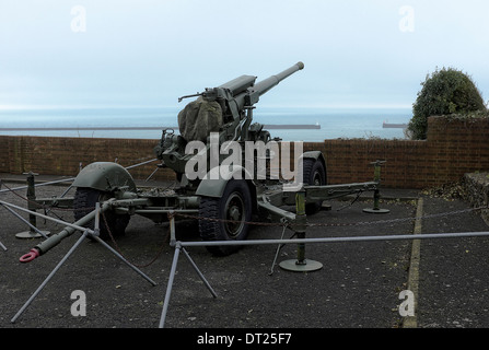 Vickers designed QF 3.7 inch mobile anti aircraft gun at Dover Castle ...