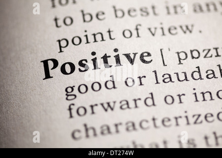 Fake Dictionary, definition of the word positive Stock Photo - Alamy